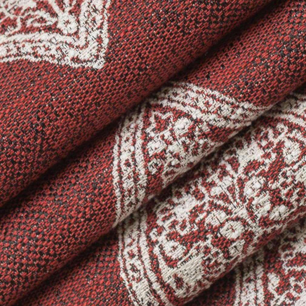 Rusty Red Medallion Upholstery Fabric | Fabric Bistro | Columbia | SC
