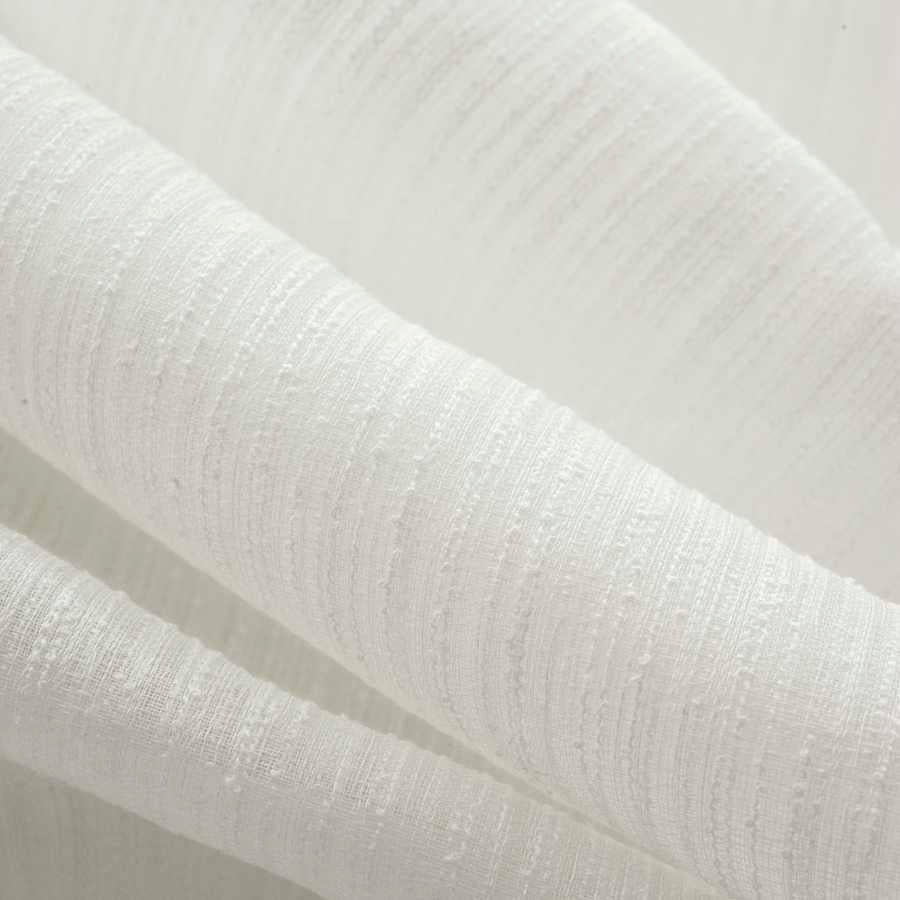 Semi Sheer White Textured Stripe Drapery Fabric| Fabric Bistro | Columbia | SC