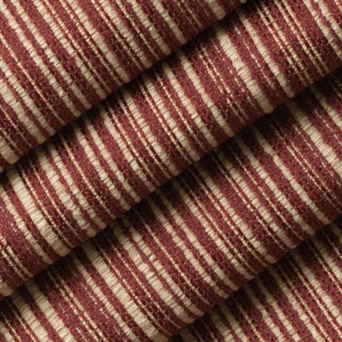 Burgundy Red Stripe Upholstery Fabric | Fabric Bistro | Columbia | SC