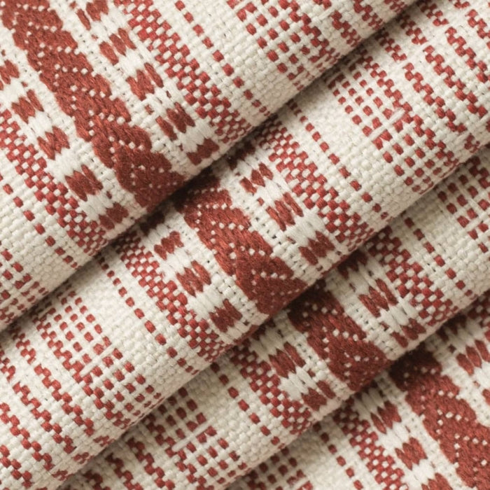 Cream Rusty Red Stripe Upholstery Fabric | Fabric Bistro | Columbia | SC