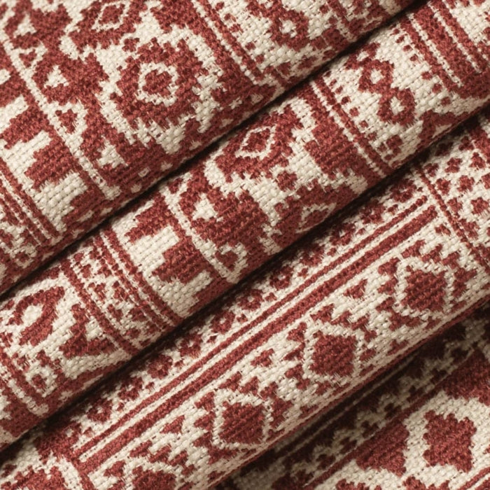 Rusty Red Cream Tapestry Upholstery Fabric | Fabric Bistro | Columbia | SC