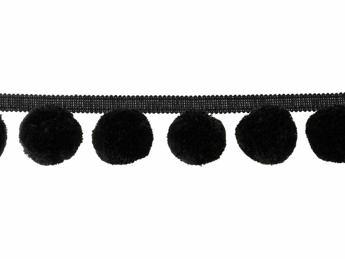 2.5" Black Pom Pom Tape Trim | Fabric Bistro | Columbia | South Carolina