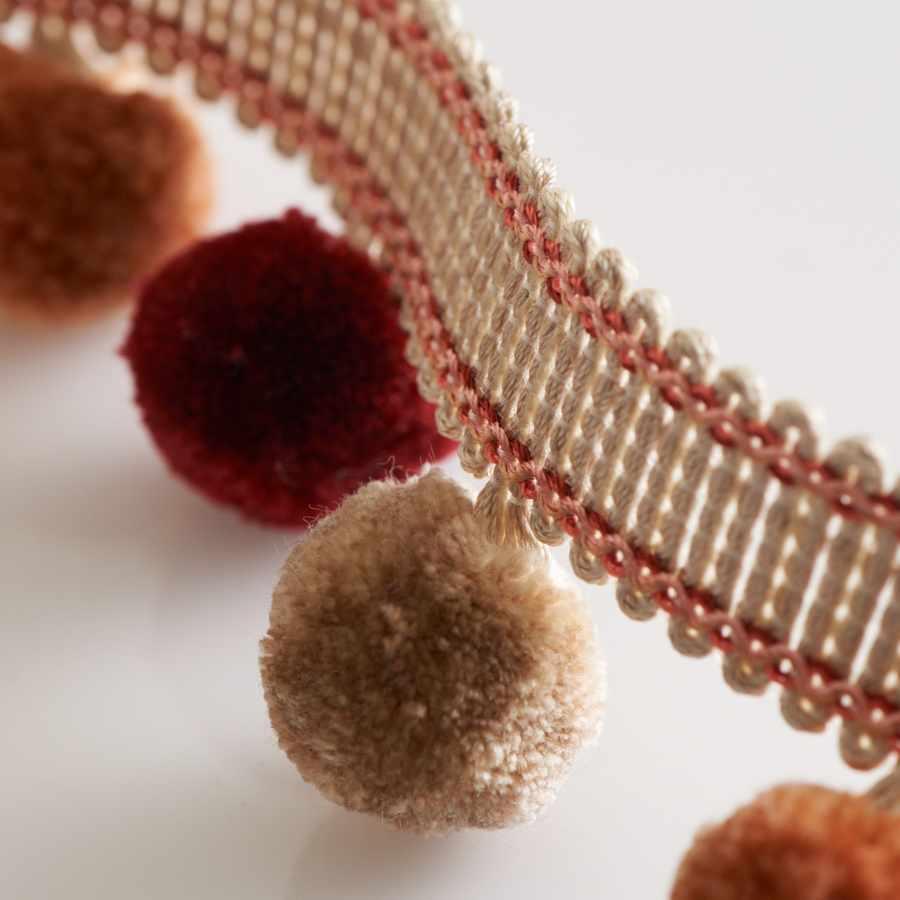 Coral Red Pom Pom Fringe Tape | Fabric Bistro | Columbia | South Carolina