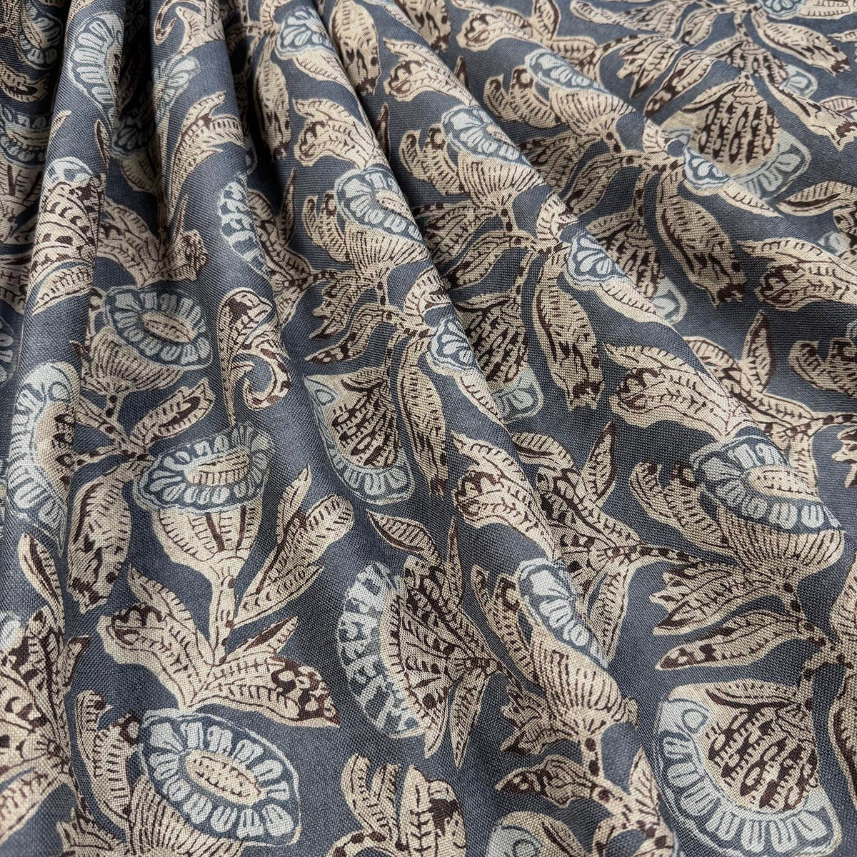 Linen Floral Blue Upholstery Drapery Fabric | Fabric Bistro | Columbia | SC