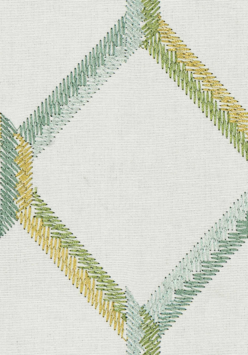 Cotton Embroidered Geometric Drapery Fabric | Fabric Bistro | Columbia | SC
