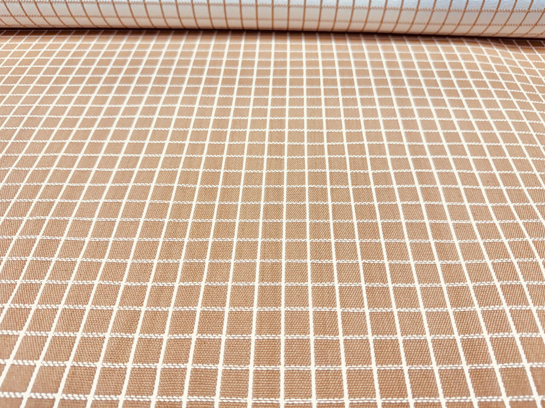 Schumacher Georgie Reversible Check Neutral Fabric | Fabric Bistro| SC