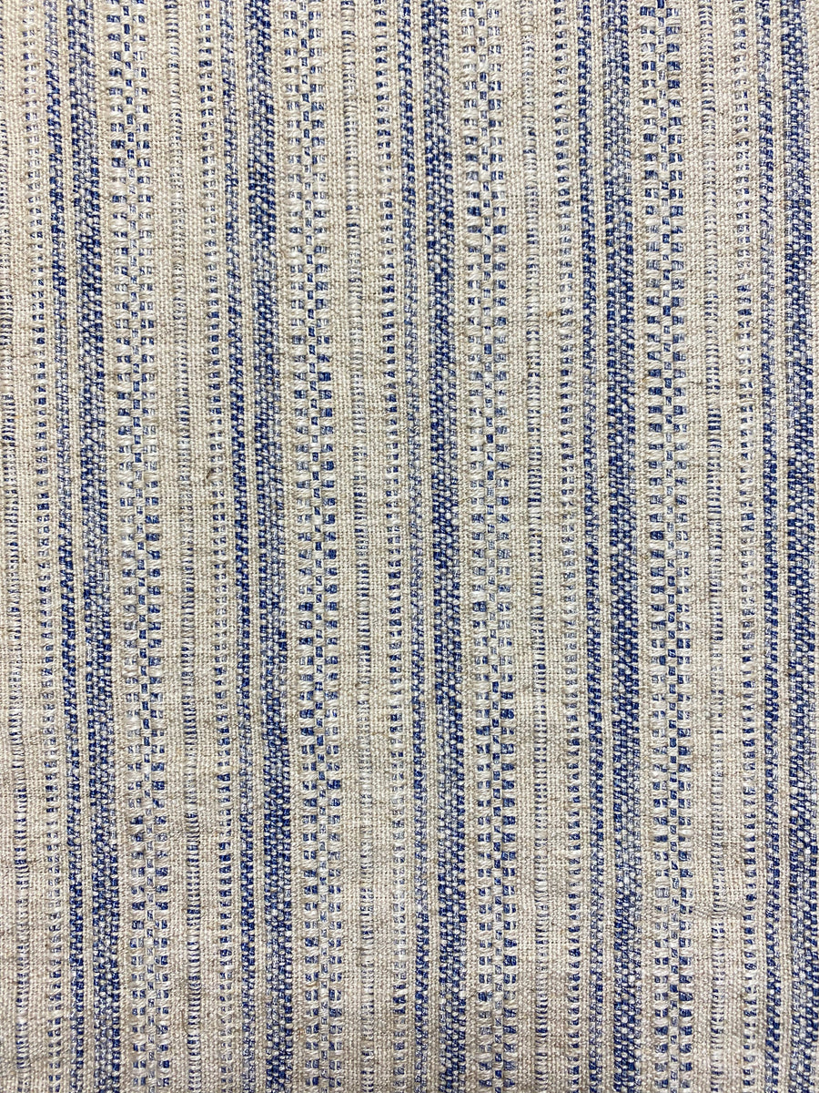 Remnant Piece of Schumacher Blue Stripe | Fabric Bistro | Columbia | SC