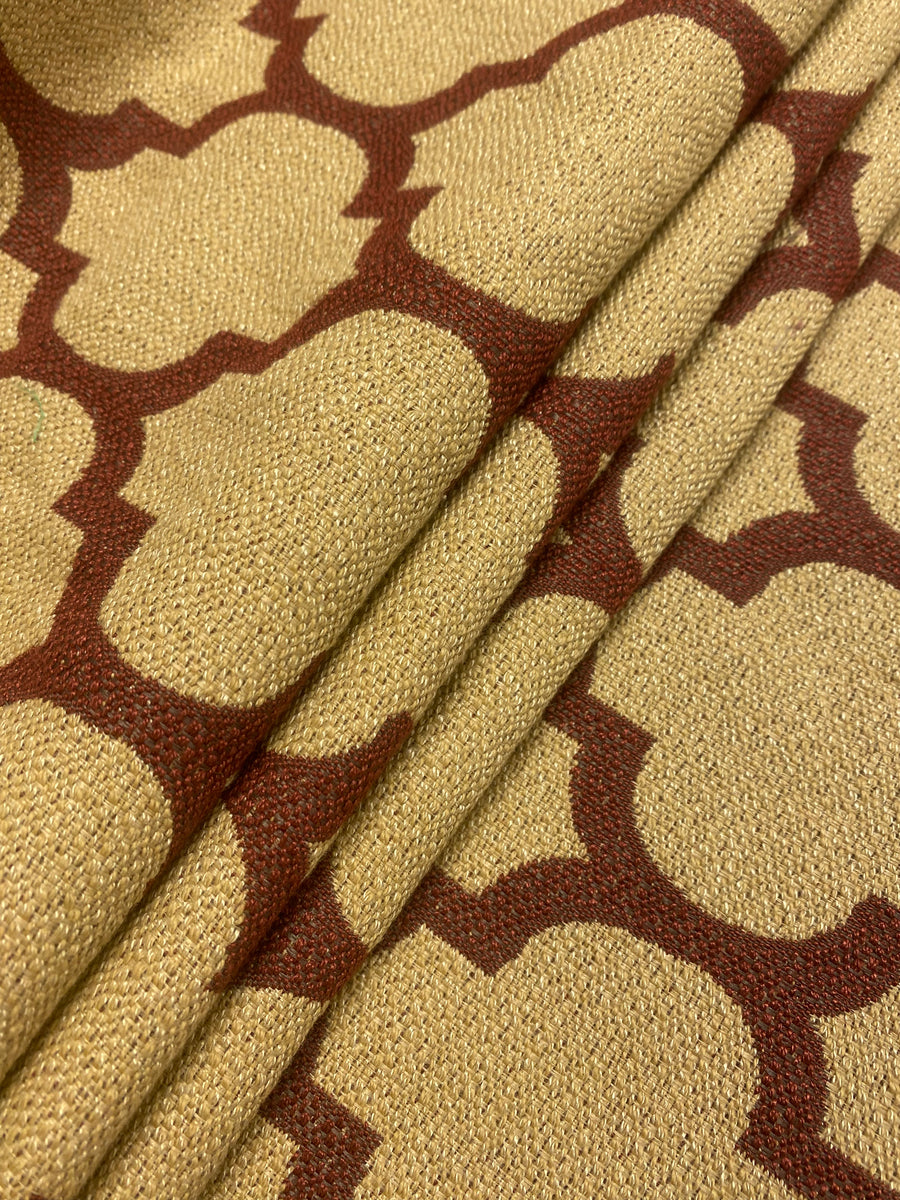 Brown Trellis Geometric Upholstery Fabric | Fabric Bistro | Columbia | SC