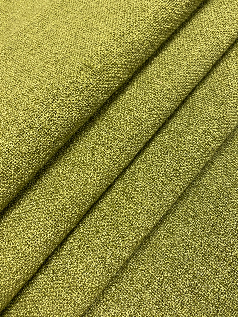 Olive Green Nubby MCM Linen Upholstery Fabric | Fabric Bistro ...