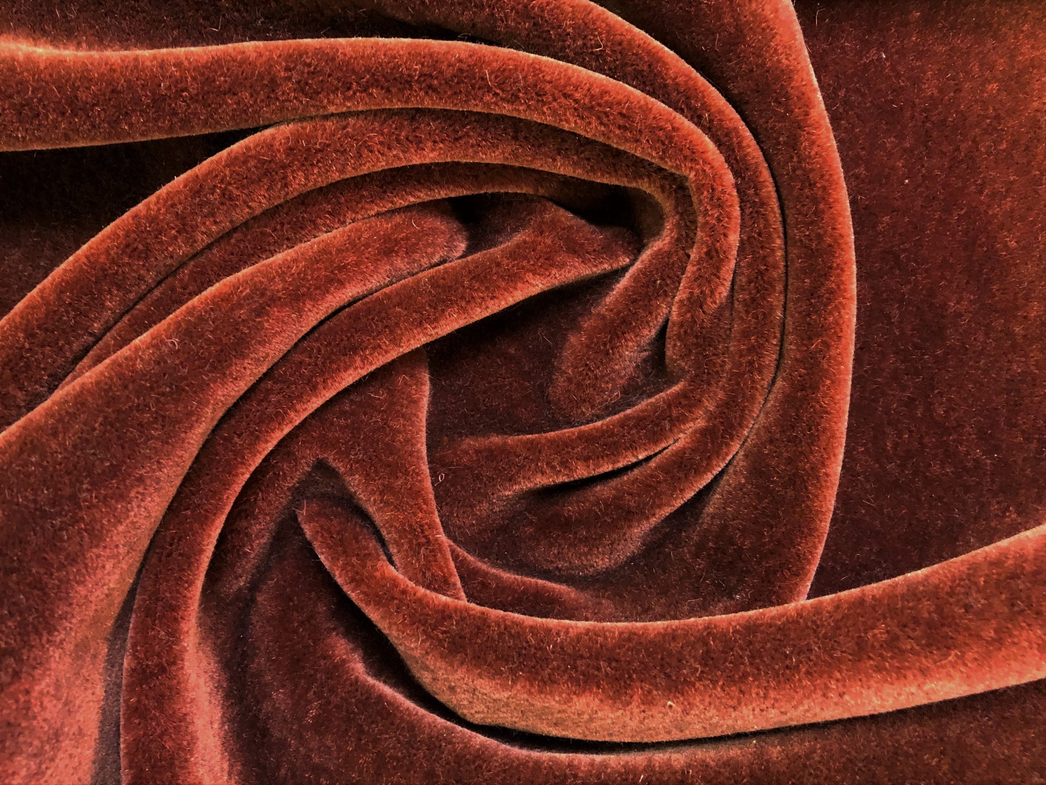 Caramel Brown Mohair Velvet Uph Fabric | Fabric Bistro | Columbia ...