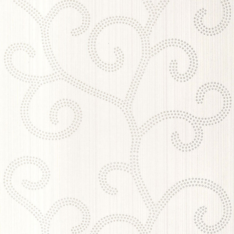 Schumacher Raindrop Scroll Wallpaper Pearl | Fabric Bistro | Columbia ...