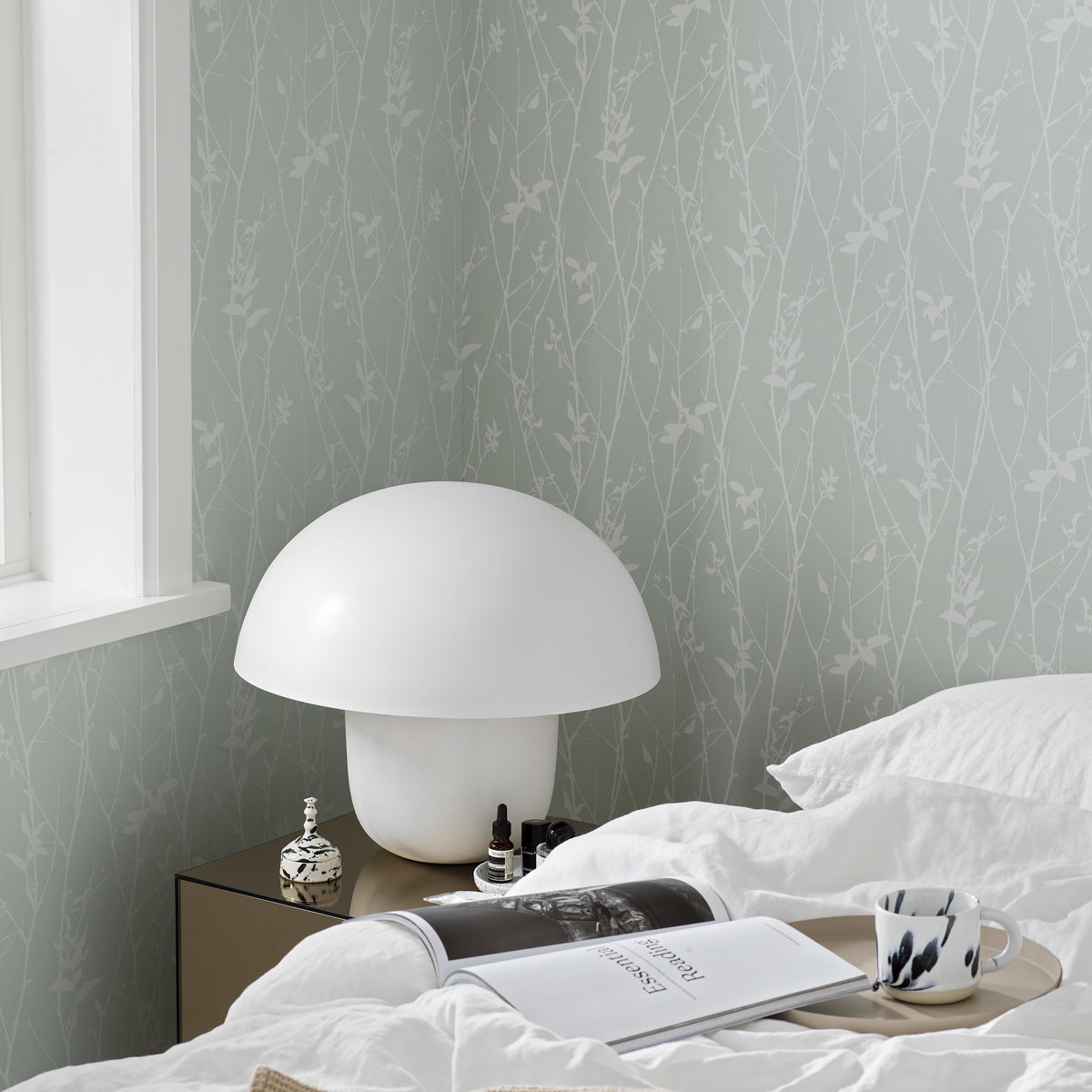 Schumacher Botanical Whisp Wallpaper Mineral | Fabric Bistro | Columbia ...