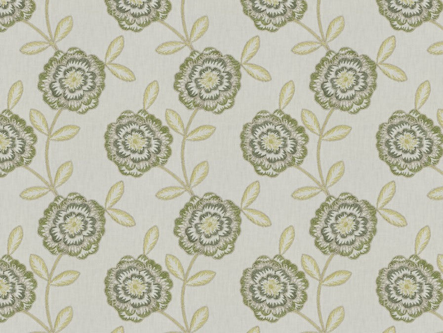 Cream Green Floral Fabric | Fabric Bistro | Columbia | South Carolina
