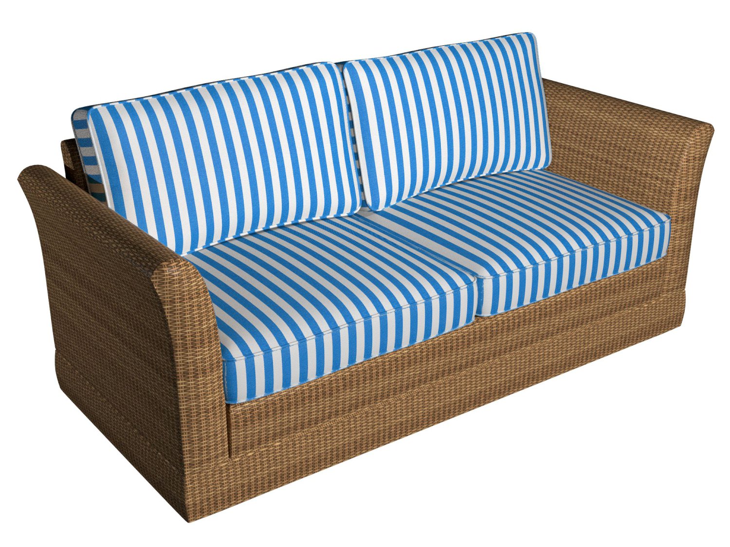 Essentials Outdoor Blue White Coastal Canopy Stripe Upholstery Fabric ...