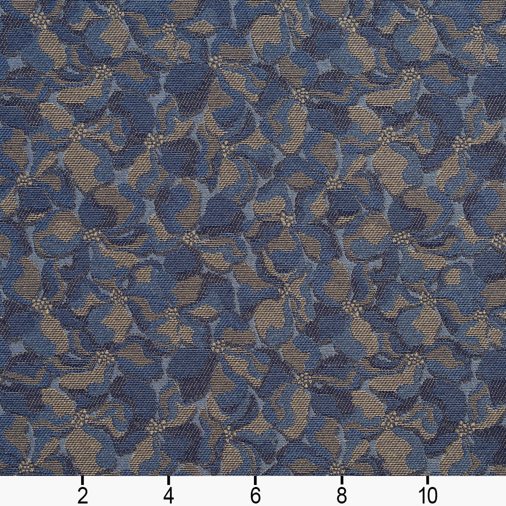 Teflon Blue Floral Upholstery Fabric Sky | Fabric Bistro | Columbia ...