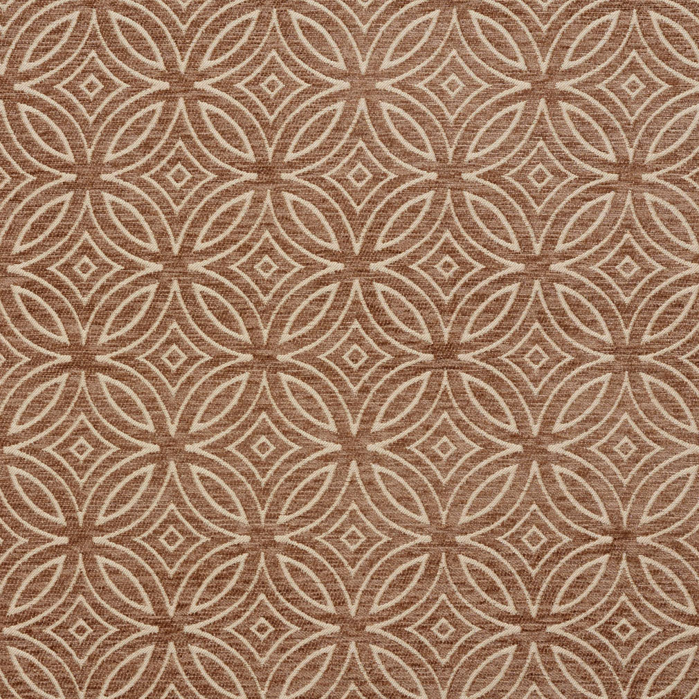 Chenille Brown Cream Geometric Upholstery Fabric | Fabric Bistro ...