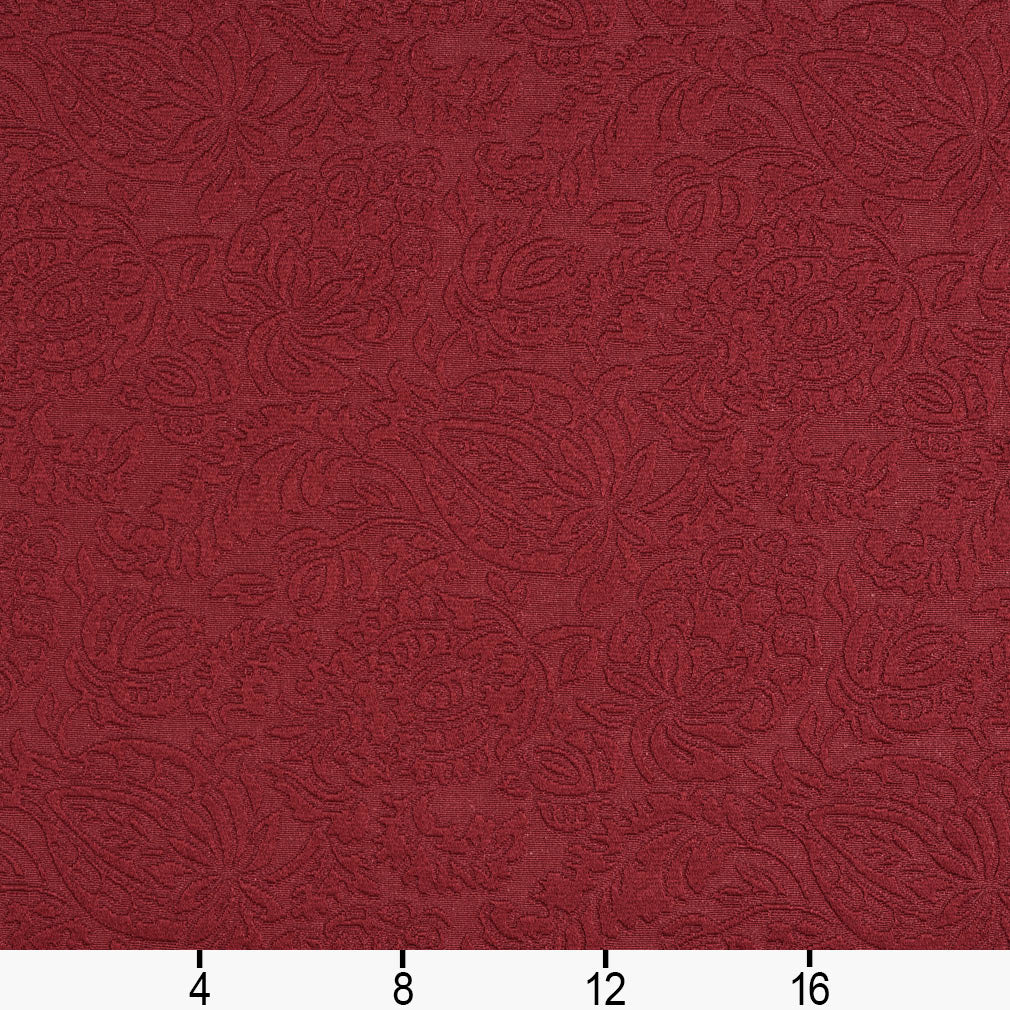 Upholstery Damask Fabric Dark Red Ruby Garden | Fabric Bistro ...
