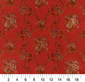 Floral Upholstery Drapery Red Brown Fabric | Fabric Bistro | Columbia ...