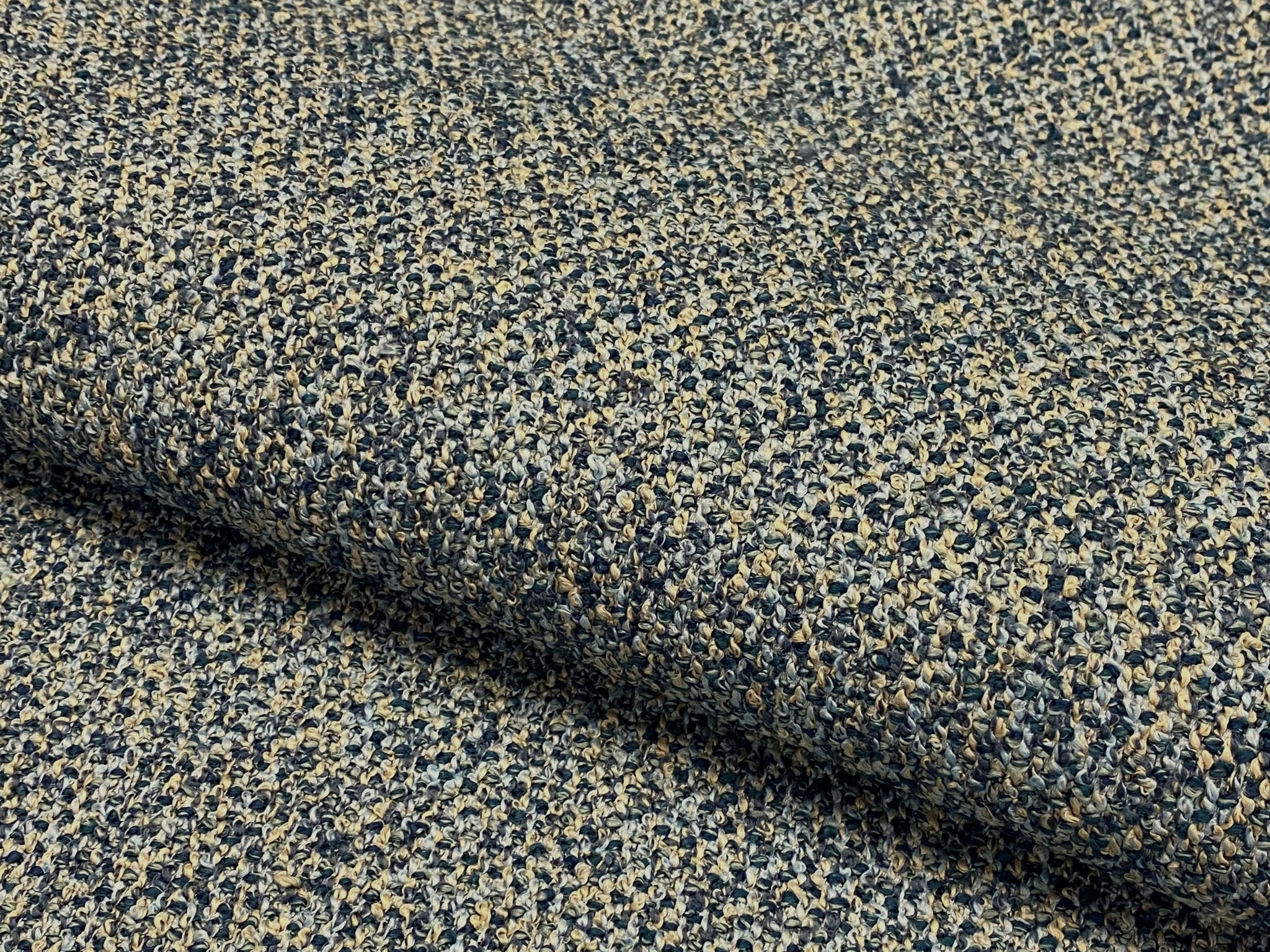 Navy Blue Teal Tweed Fabric | Fabric Bistro | Columbia | South Carolina