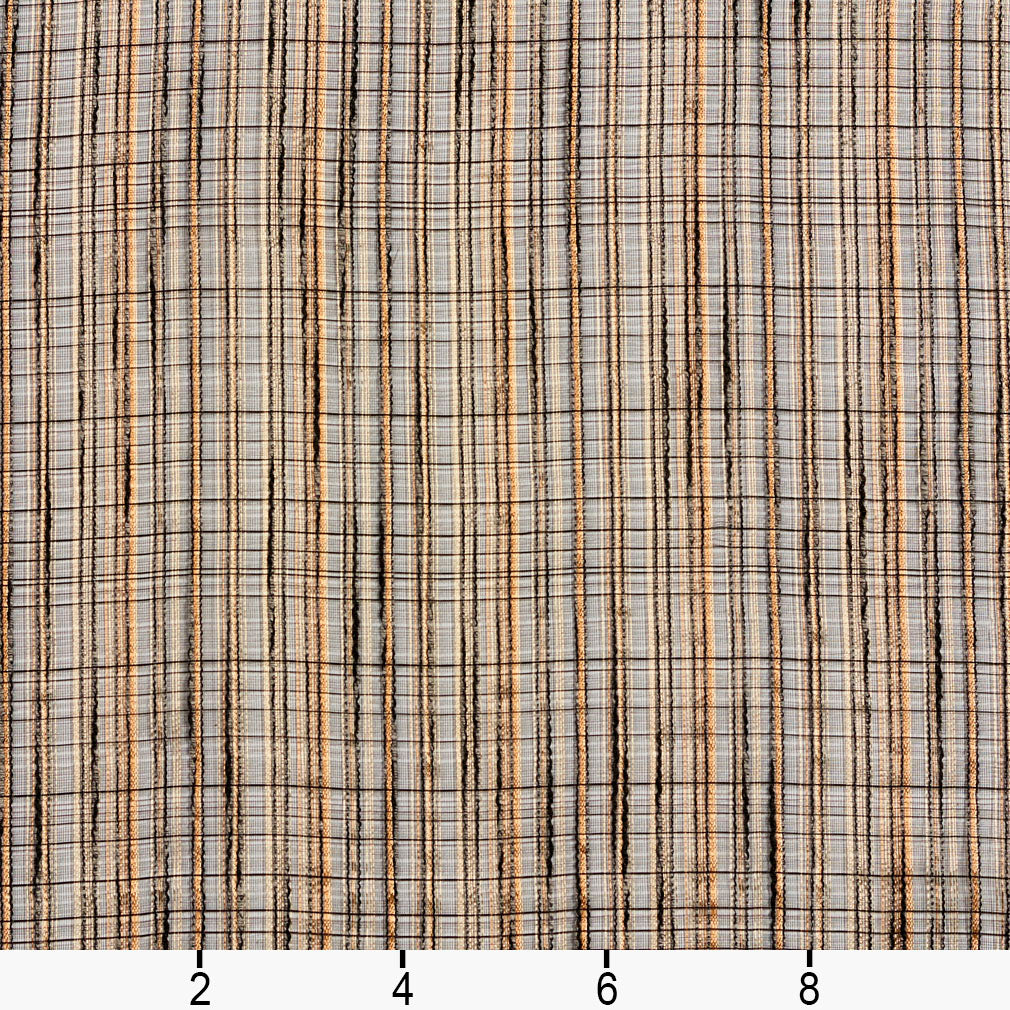 Sheer Performance Drapery Plaid Fabric Bronze | Fabric Bistro ...