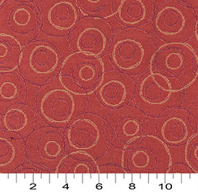 Geometric Red Circles Upholstery Fabric Sedona | Fabric Bistro ...