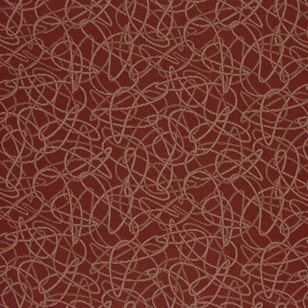 Stain Repellent Upholstery Fabric Red Squiggles Spice | Fabric Bistro ...