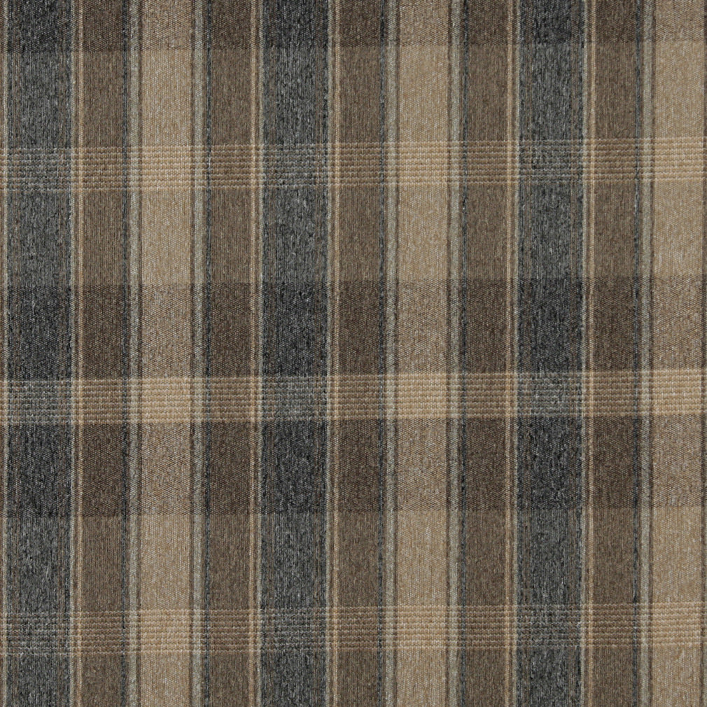 Tan Navy Beige Checkered Plaid Upholstery Fabric Canyon | Fabric Bistro ...