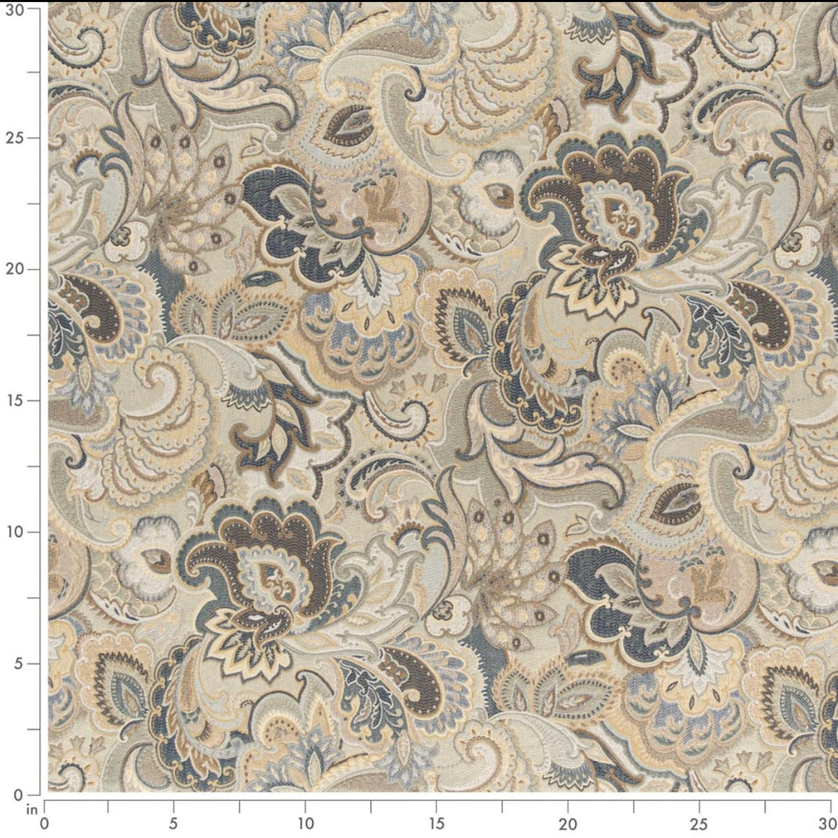 Heavy Duty Paisley Beige Upholstery Fabric | Fabric Bistro | Columbia | SC