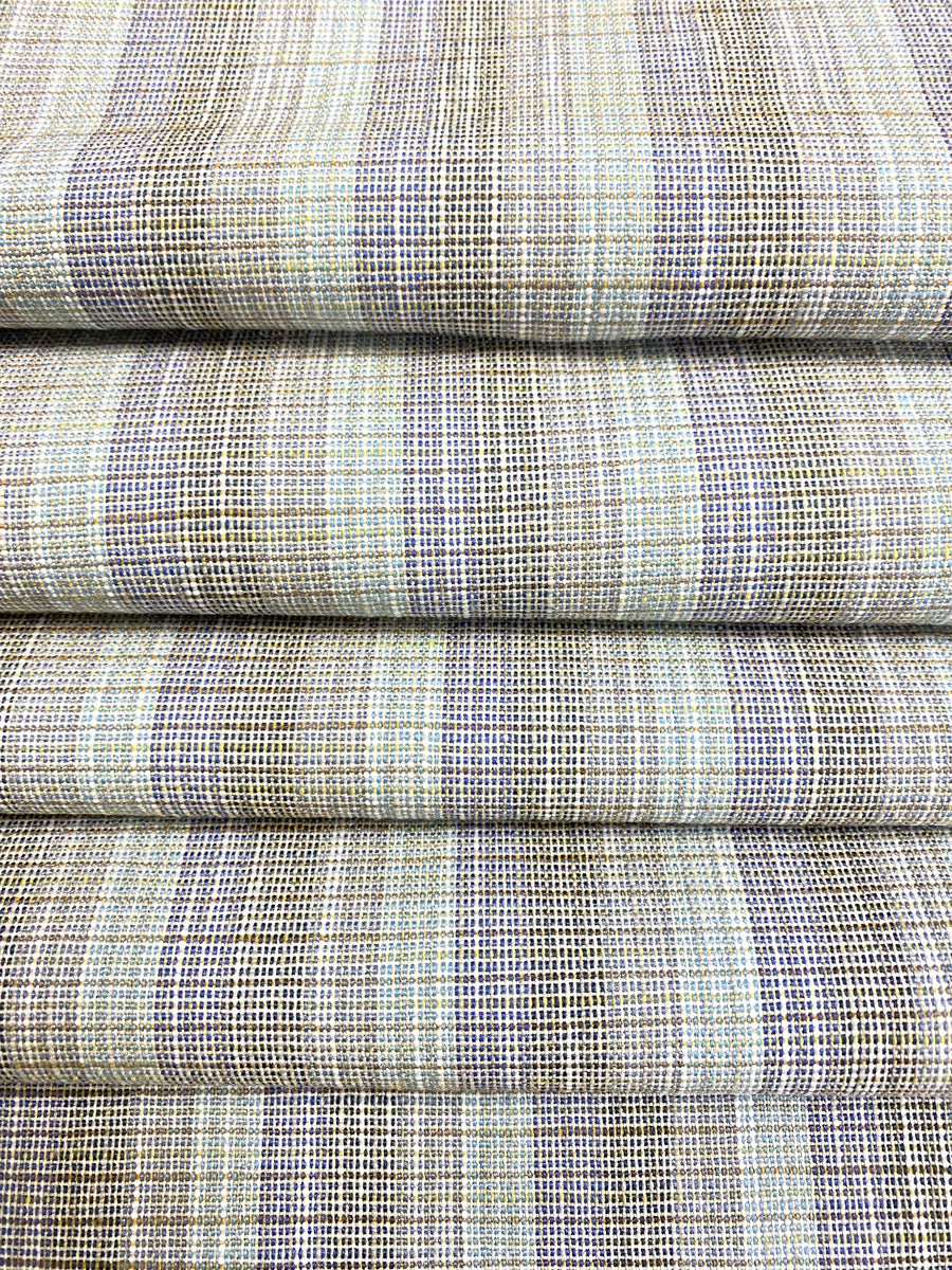 Sage Green Blue Brown Stripe Upholstery Fabric | Fabric Bistro ...