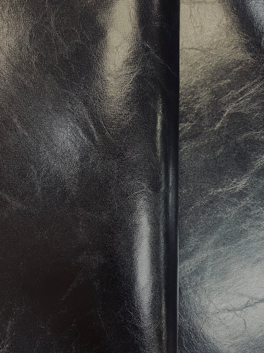 Black Lustrous Faux Leather Vinyl | Fabric Bistro | Columbia | SC