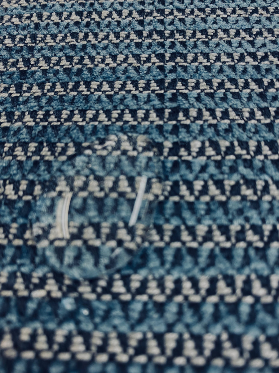 French Blue Grey Geometric Uph Fabric | Fabric Bistro | Columbia | SC