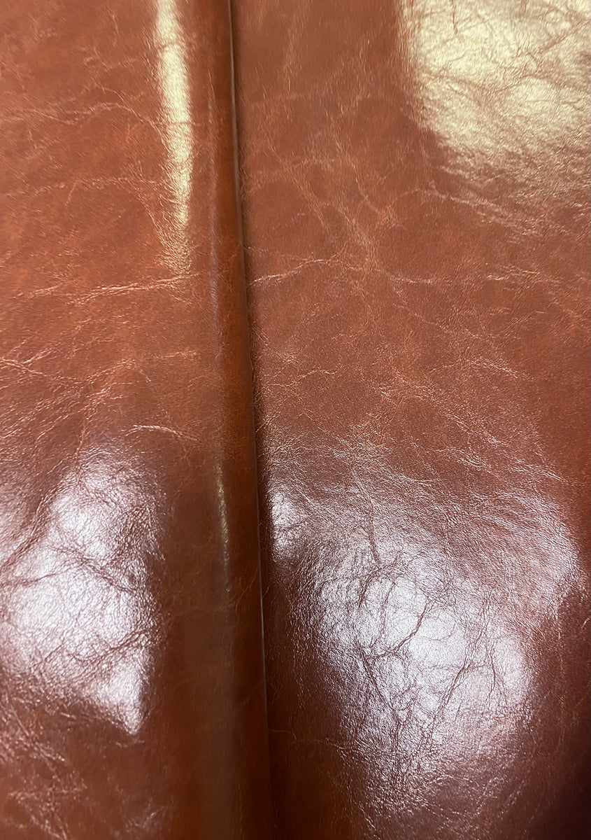 Cognac Brown Faux Leather Vinyl | Fabric Bistro | Columbia | South Carolina