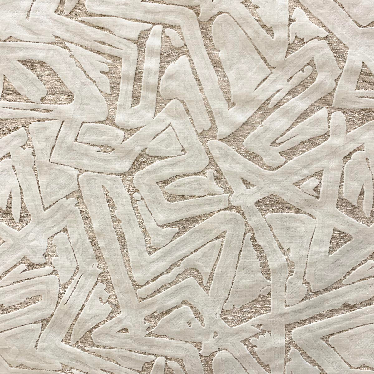 Cream Abstract Cut Velvet Upholstery Fabric | Fabric Bistro | Columbia | SC